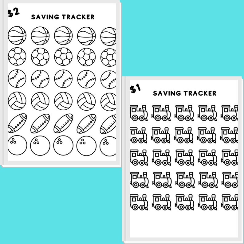Teach Kids Financial Skills: Savings Tracker Bundle Printable With 12 ...