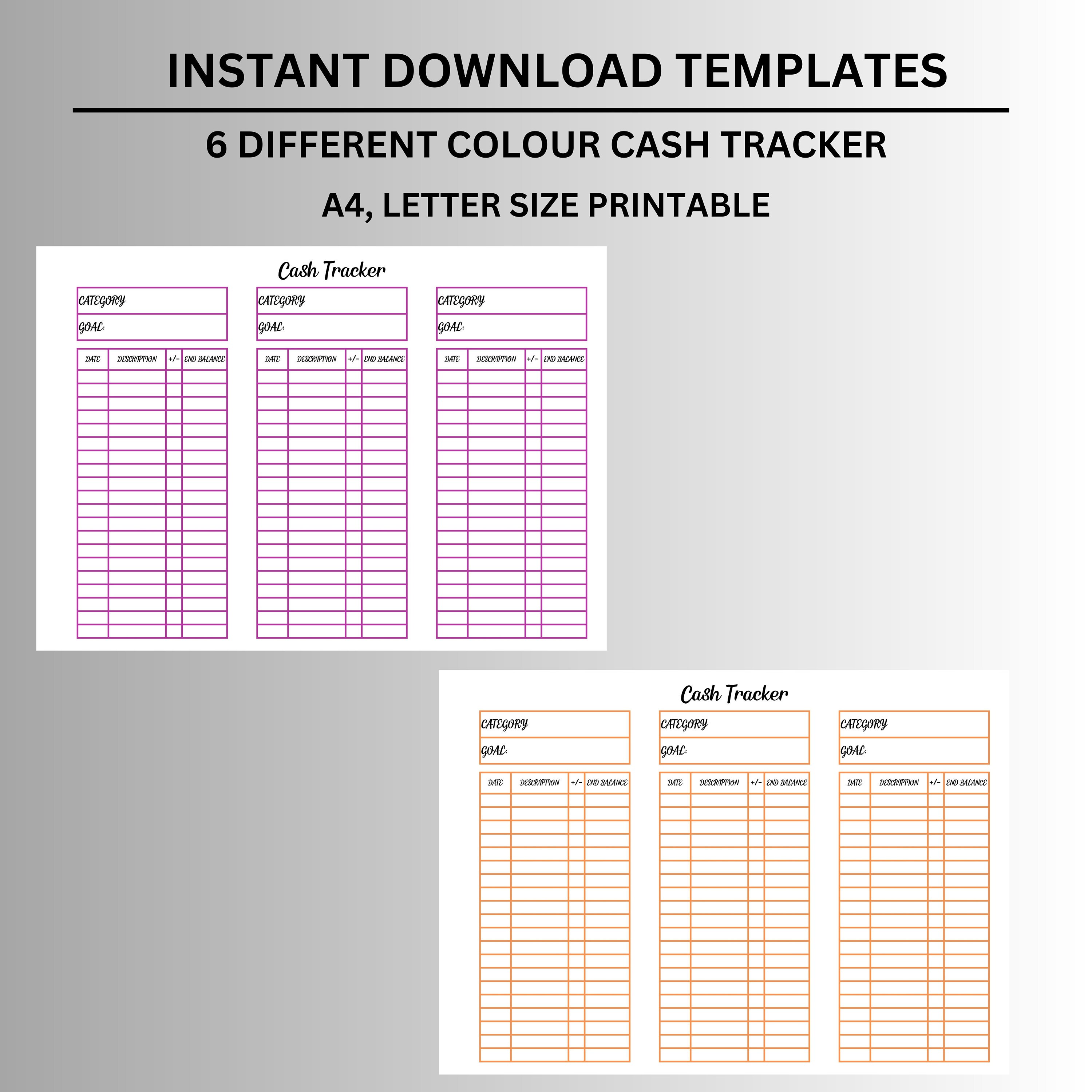 Cash Envelope Tracker Envelope Systems Spending Log Printable Cash ...