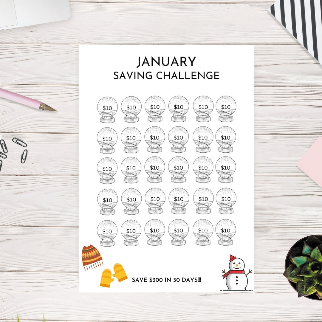 Monthly Money Management Track 12-month Money Savings Challenge Tracker ...