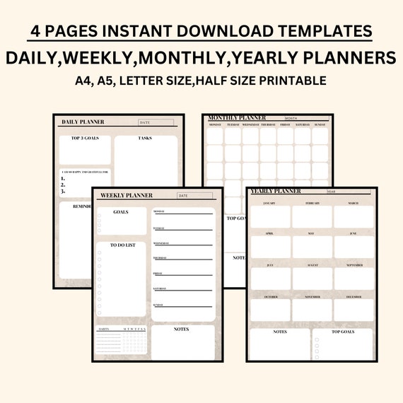 Daily Weekly Monthly Yearly Planner Planner Set Planner Etsy daily-weekly-monthly-yearly-planner-planner-set-planner-etsy