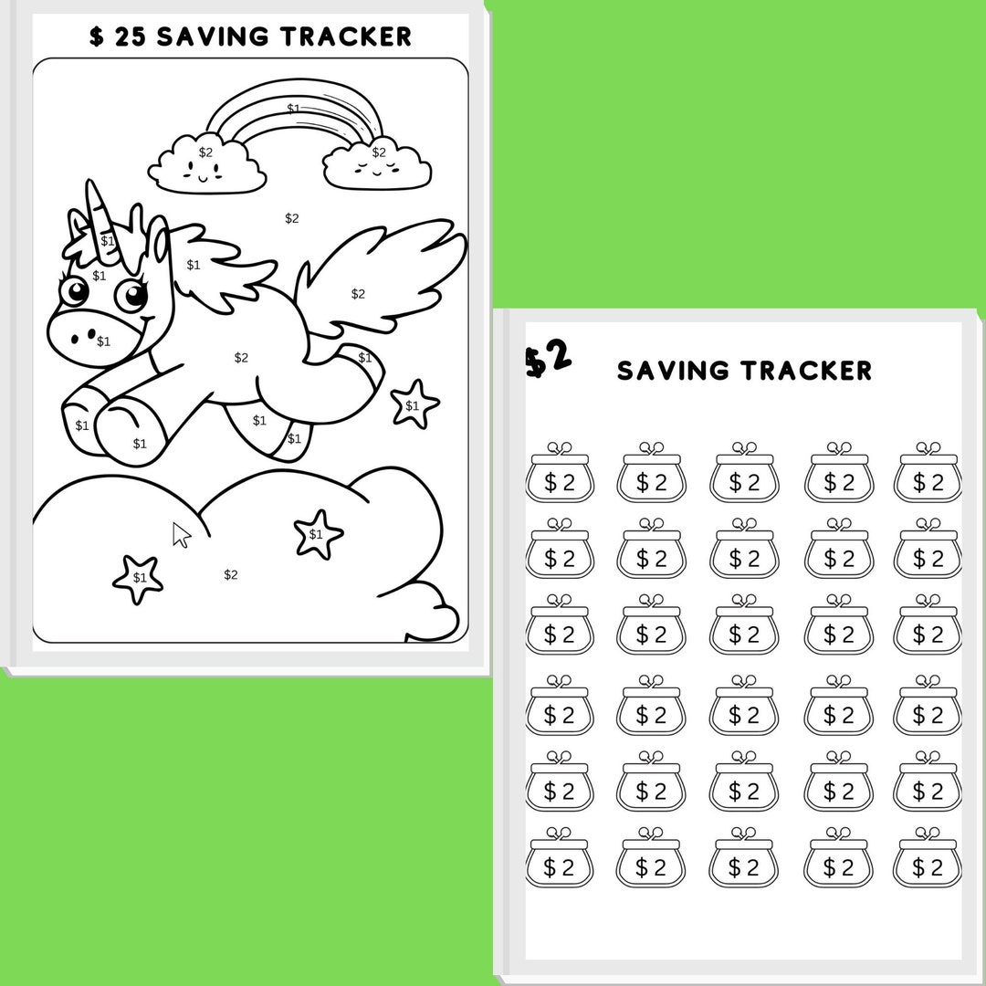 Teach Kids Financial Skills: Savings Tracker Bundle Printable With 12 ...