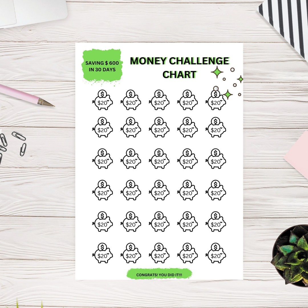Monthly Money Savings Tracker Money 30 Days Challenge Binder Printable ...