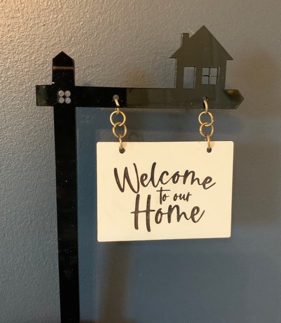 Welcome to Our Home New Home Cake Topper | Etsy