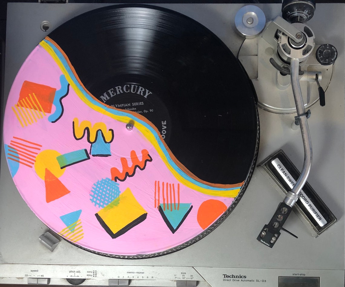 Hand-painted Vinyl Retro Record - Etsy