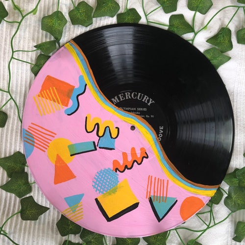 Hand-painted Vinyl Retro Record - Etsy