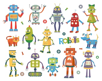 Robot Clip Art | Etsy