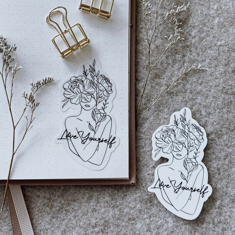 Love Yourself Positive Affirmation Stickers/ Mental Wellness Stickers ...