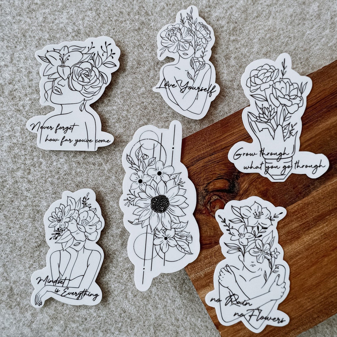 Love Yourself Positive Affirmation Stickers/ Mental Wellness Stickers ...