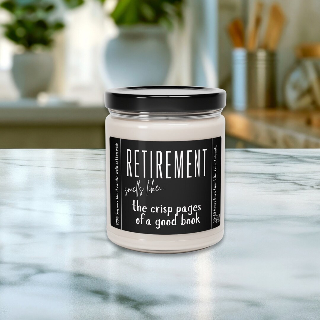 Retirement Gift Candle, 9oz, Book Lover, Happy Retirement Funny Gift ...