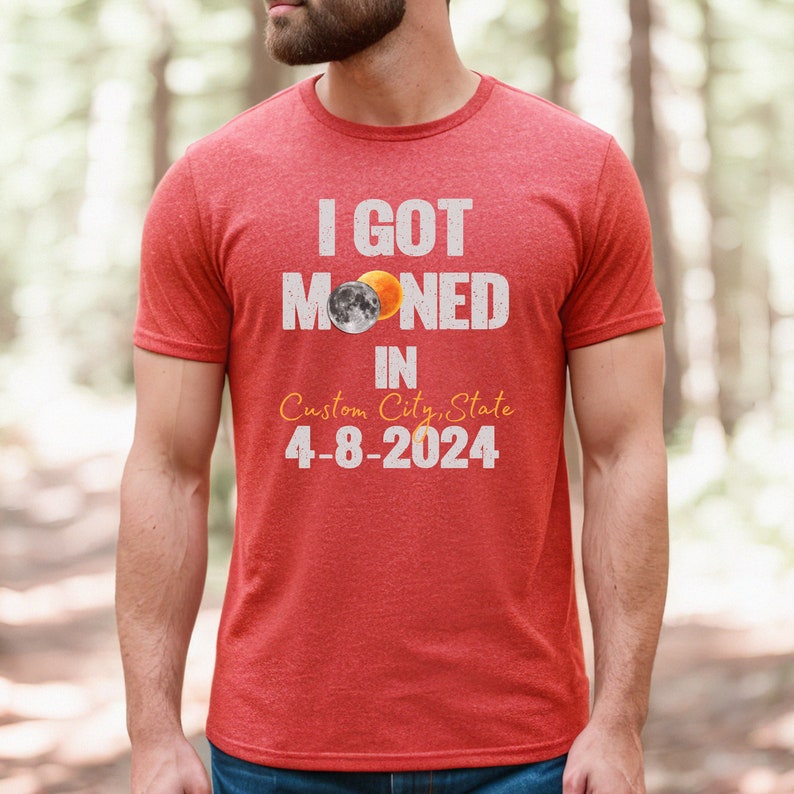 Custom Funny Solar Eclipse 2024 I Got Mooned Tshirt, Group Family ...