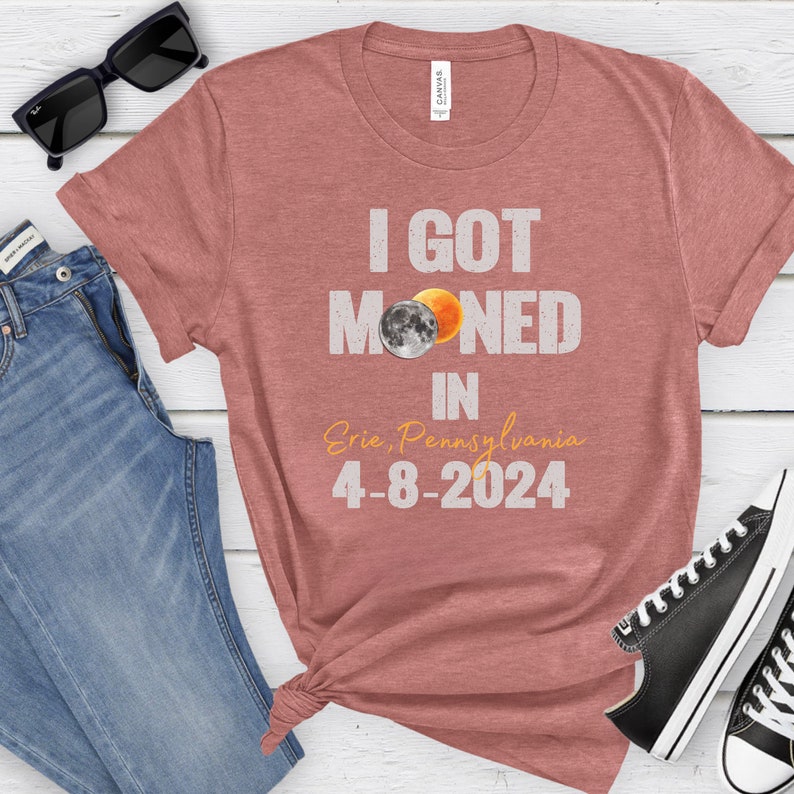 Custom Funny Solar Eclipse 2024 I Got Mooned Tshirt, Group Family ...