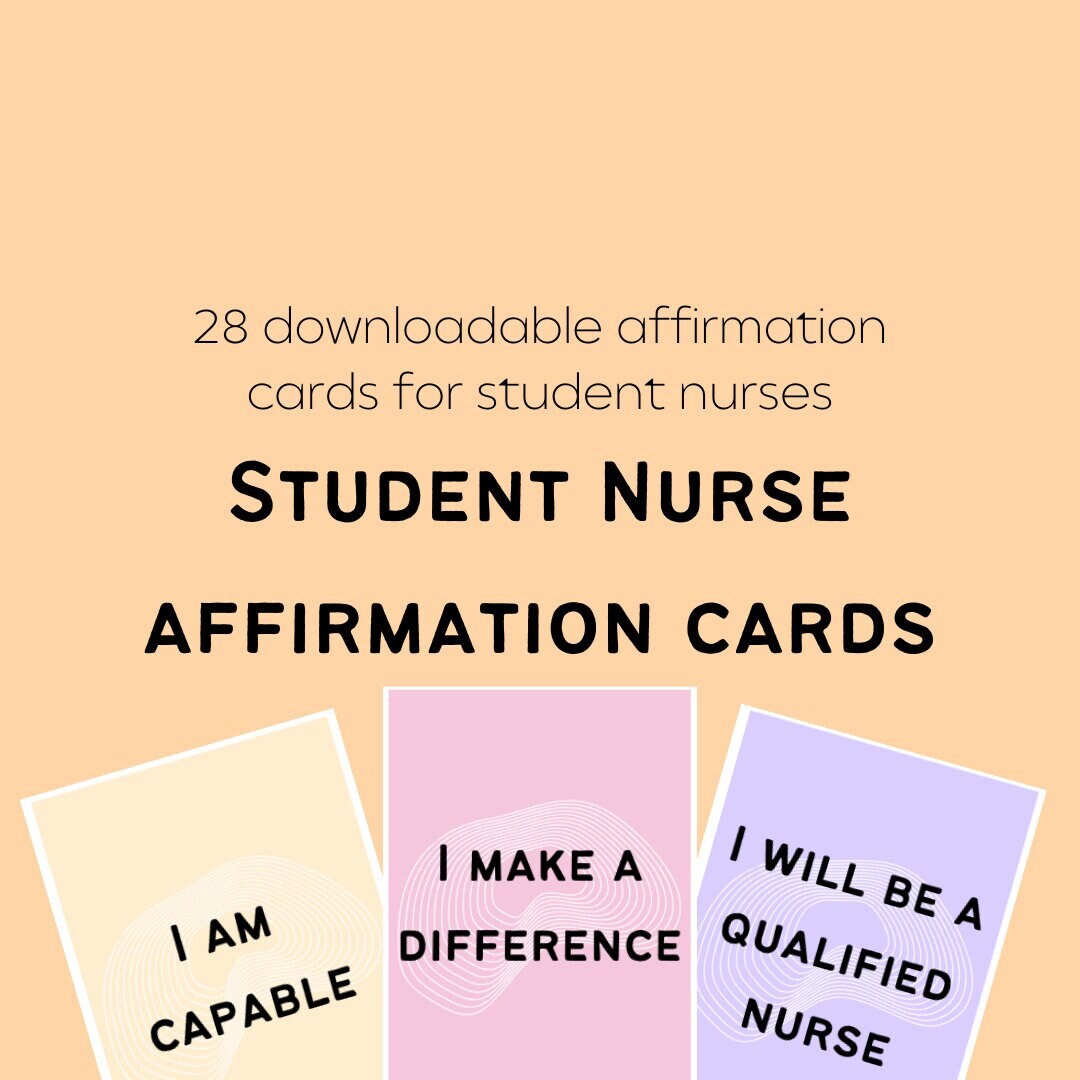 Student Nurse Affirmation Cards| Printable| Digital Download - Etsy