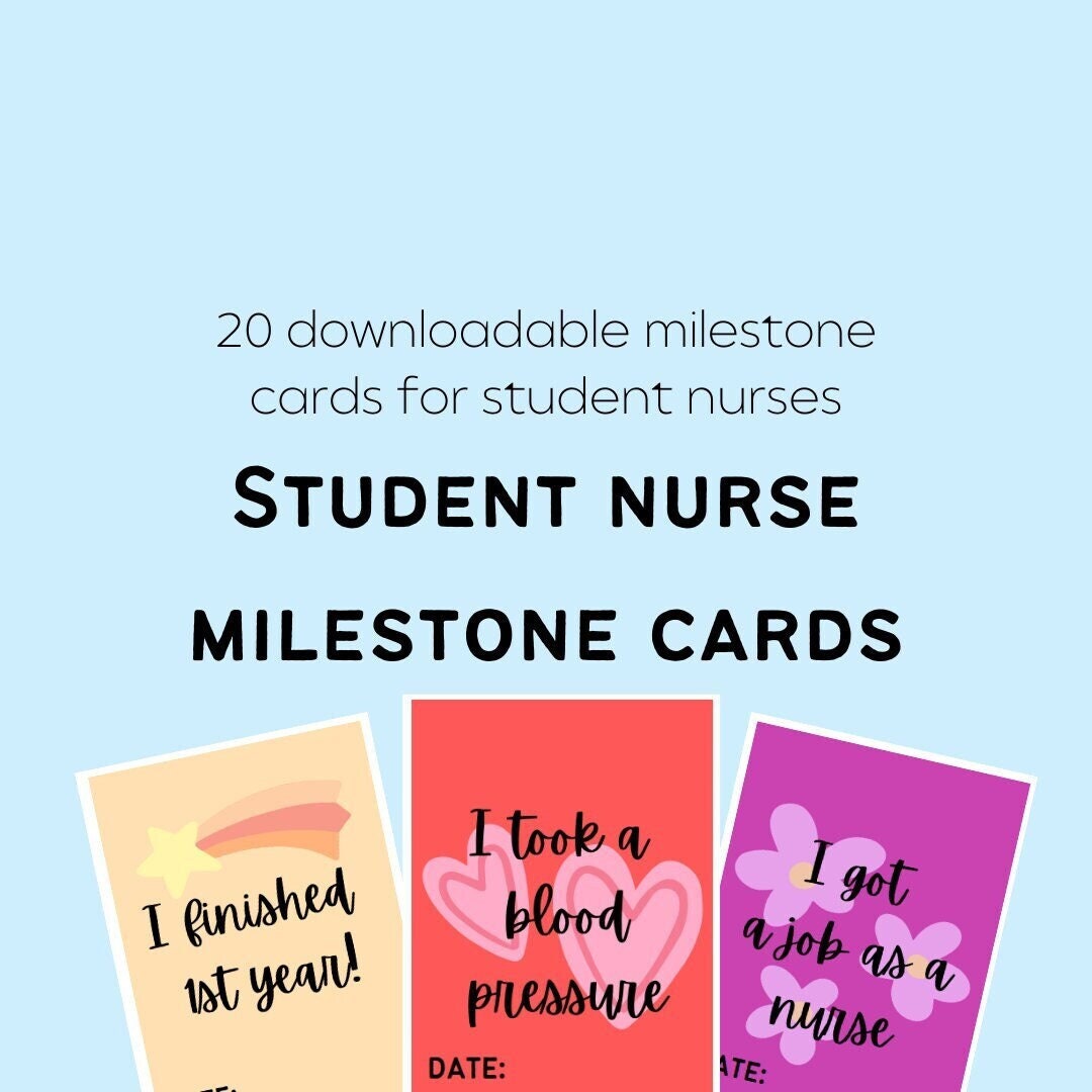 Student Nurse Milestone Cards| Printable| Digital Download - Etsy UK