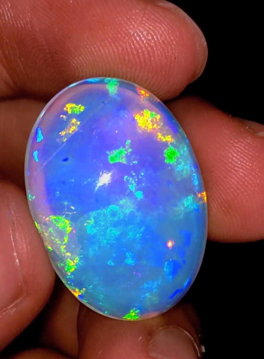 22 Ct. ETHIOPIAN Welo Fire OPAL CABOCHON Gemstone, Smooth Fire Ethiopia ...