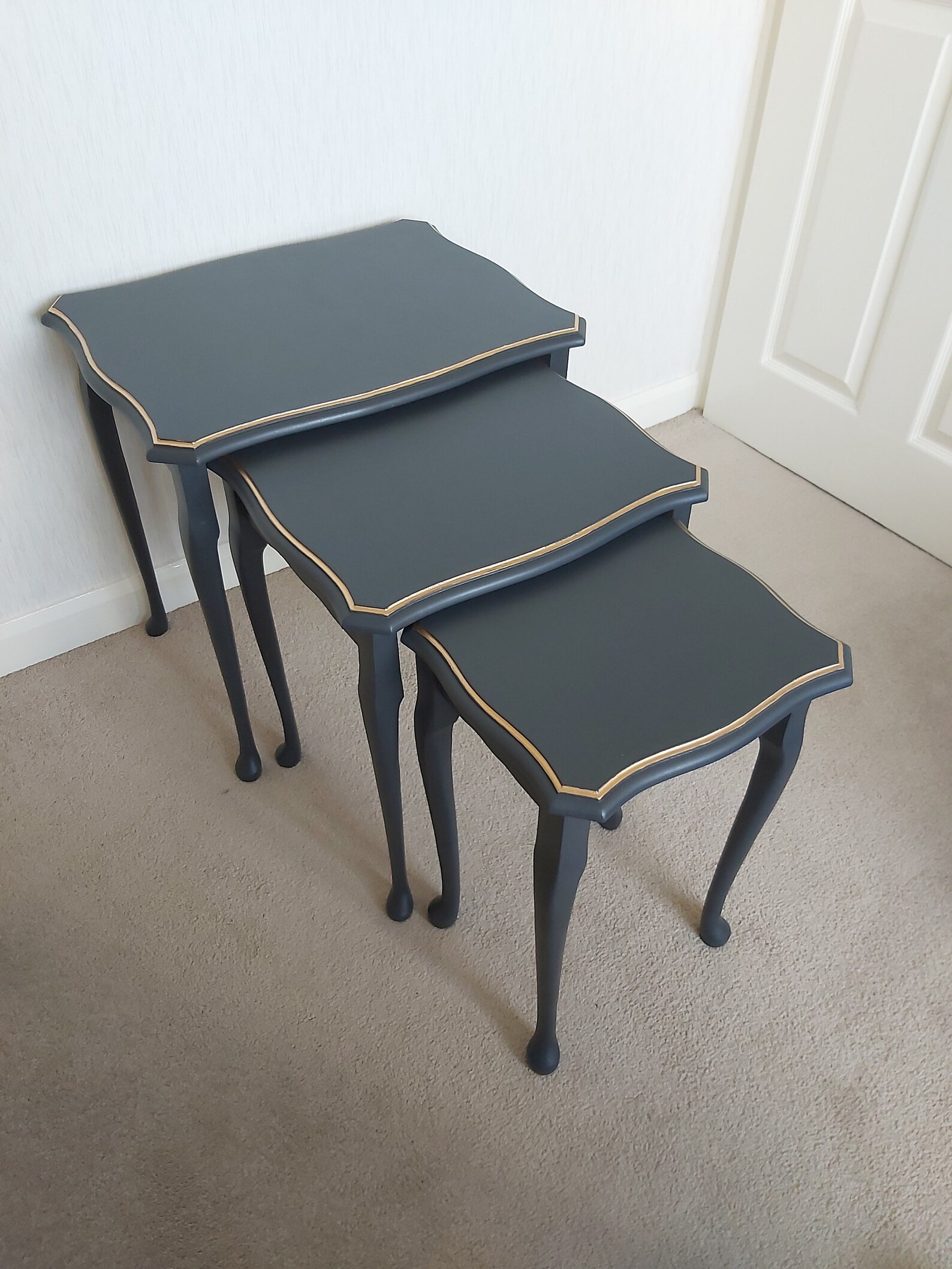 Painted nest tables. Set of 3 nest tables painted in Fusion | Etsy Painted nest tables. Set of 3 nest tables painted in Fusion | Etsy