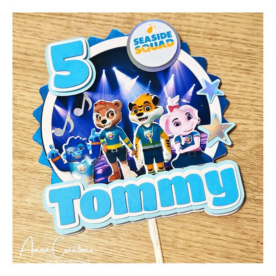 Seaside Squad, Haven, Cake Topper, Mascots, Personalised Cake Toppe ...