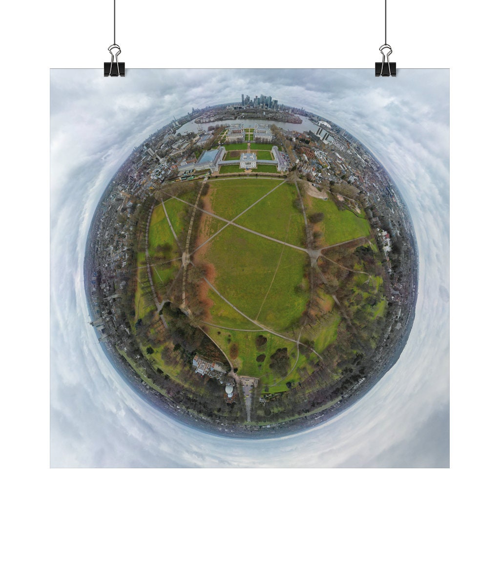 Greenwich Tiny Planet Drone Photography Print - Etsy