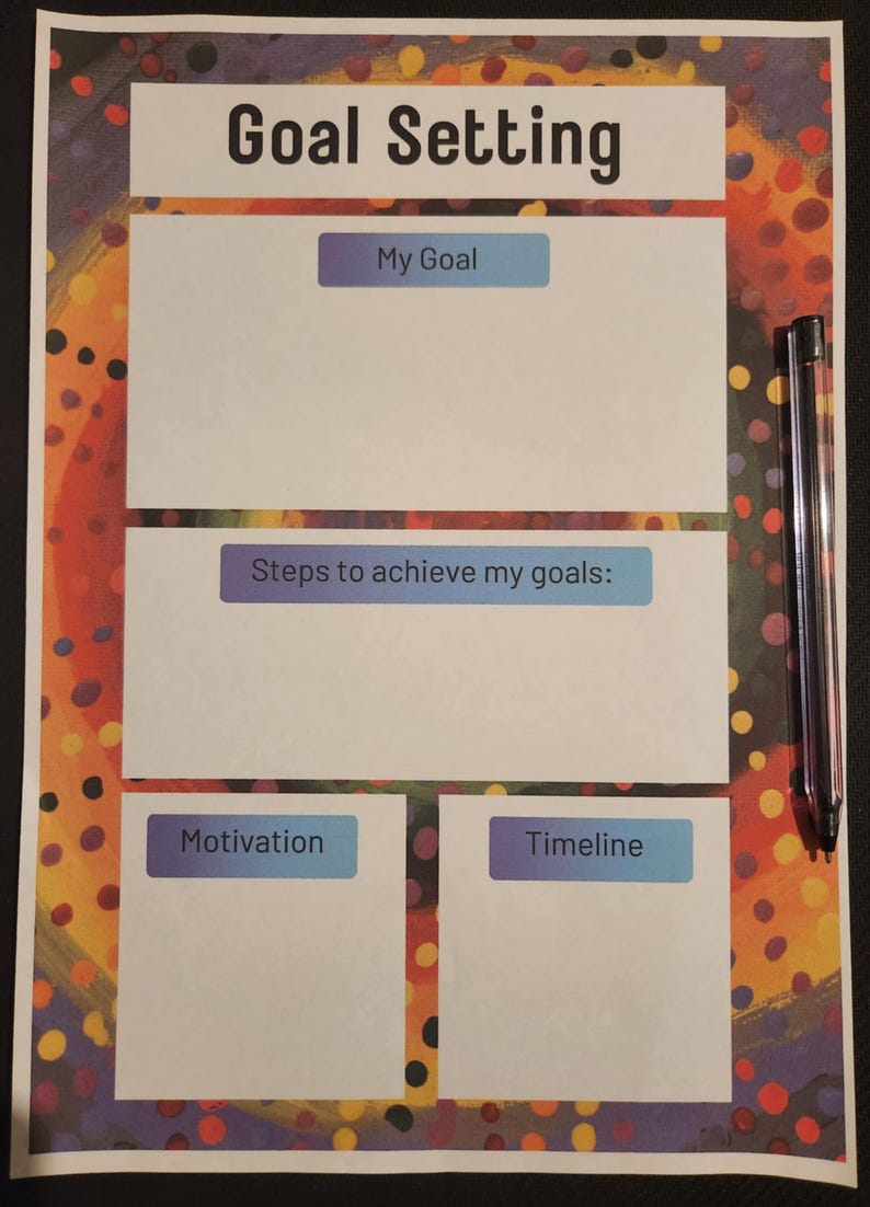 Goal Setting Digital Template - Printable Goal Planner, Productivity ...