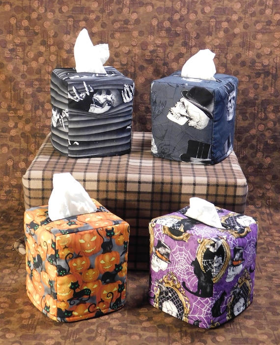 Halloween Tissue Box Covers With Skeletons Skulls Cats - Etsy