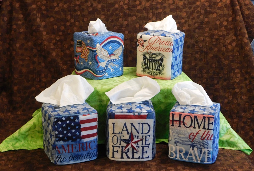 Patriotic Tissue Box Cover - Etsy