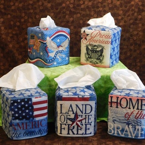 Patriotic Tissue Box Cover - Etsy