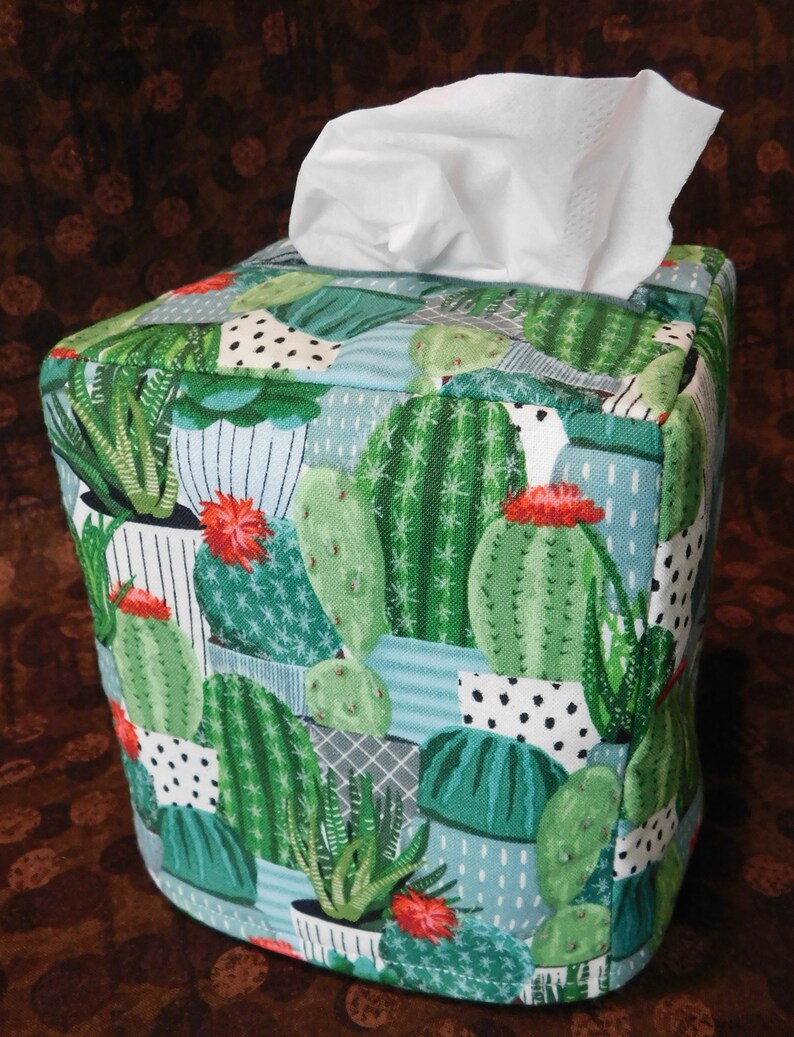Cactus and Succulent Themed Tissue Box Cover. - Etsy
