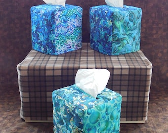 Teal Background Beach Inspired Sea Shell, Starfish, Sand Dollar Tissue ...