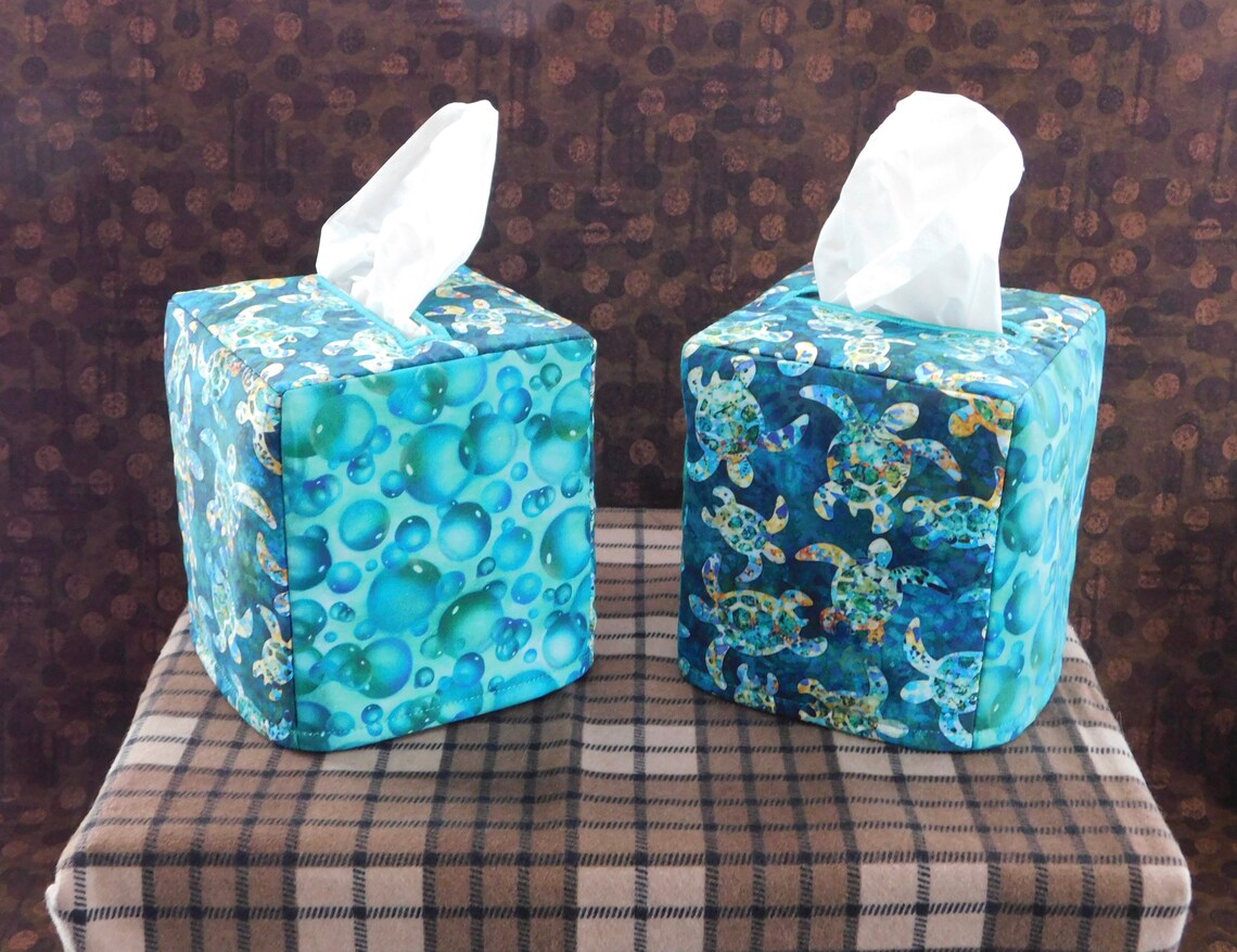Sea Turtle Tissue Box Cover - Etsy