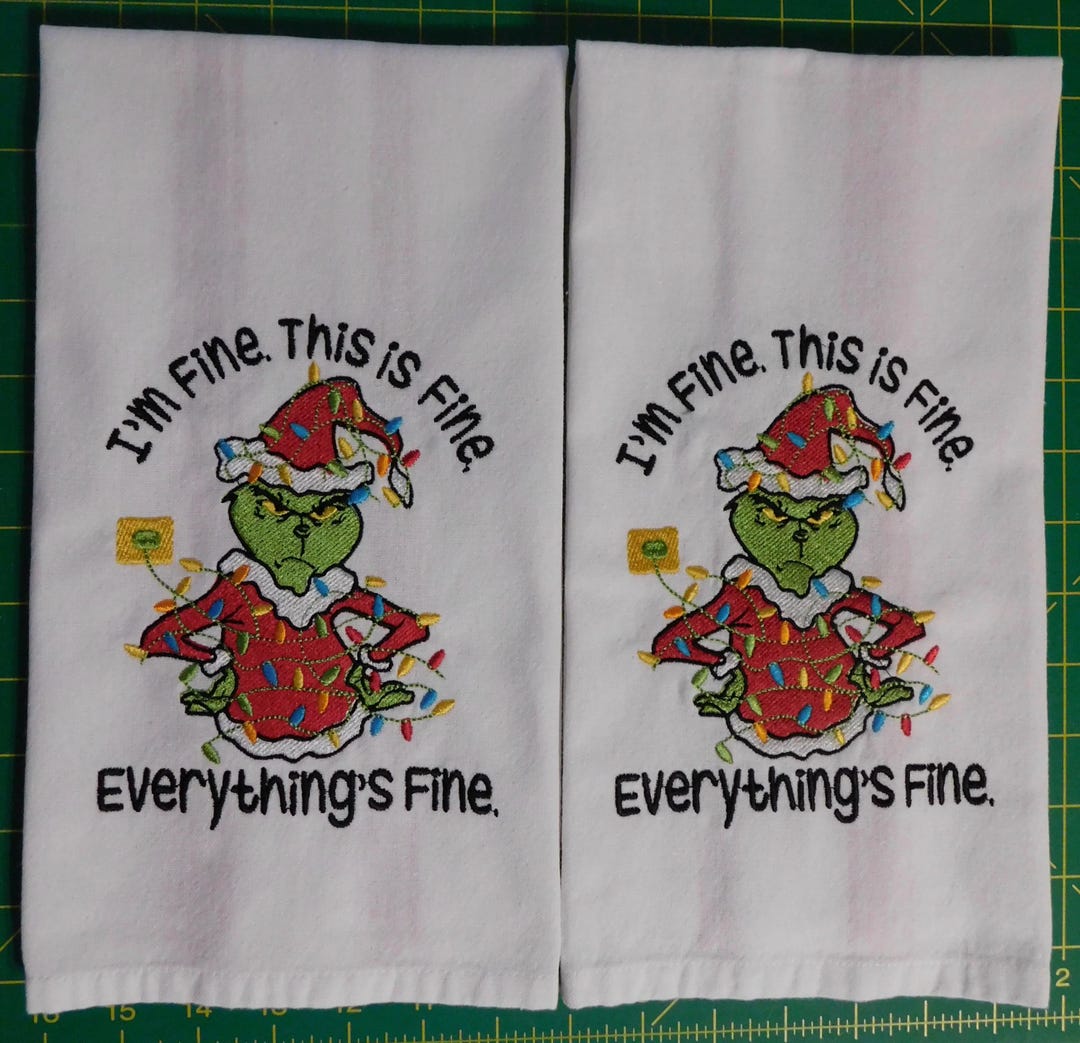 Santa Grinch Kitchen Towel With Tree Lights - Etsy