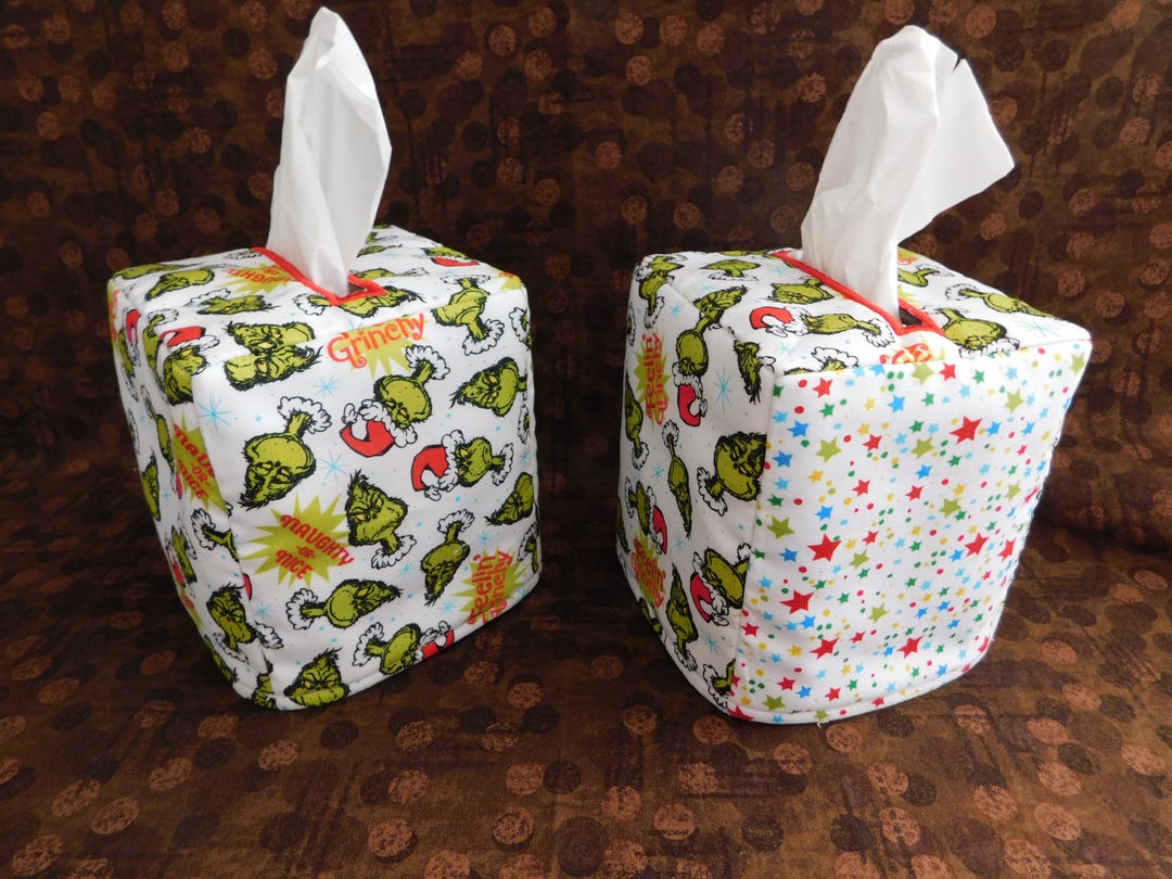 Grinch Fabric Tissue Box Cover: Holiday Decor - Etsy