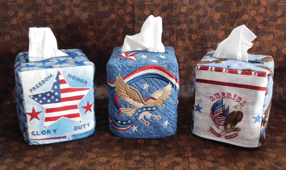 Patriotic Tissue Box Cover - Etsy