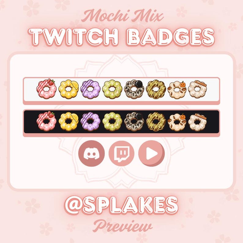 8 Mochi Donut Mix Badges | Shiny Aesthetic | Channel Point Icons ...
