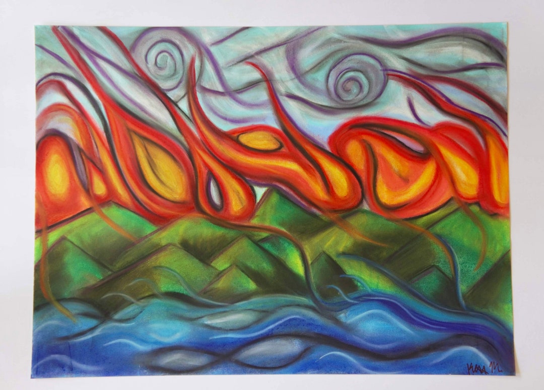 ORIGINAL “what a Wonderful World” Earth Day, Rainbow, Natural, Wall Art ...