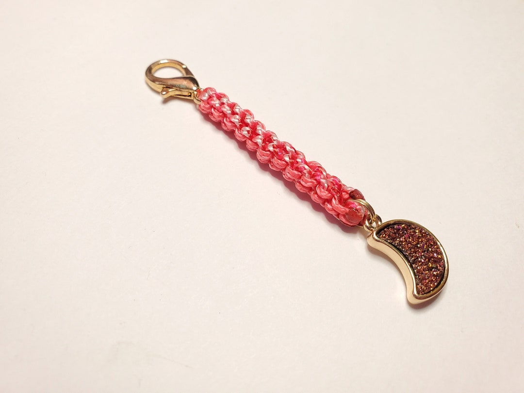 Pink Crescent Moon Zipper Pull - Etsy