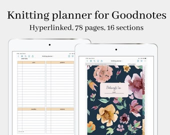 Digital Knitting Planner With Digital Knitting Stickers for - Etsy