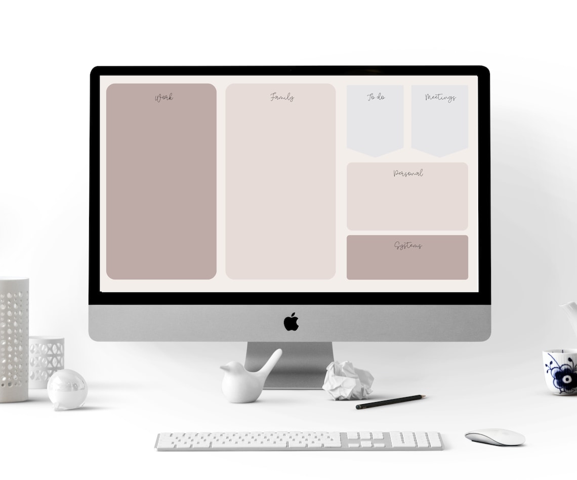 Desktop Wallpaper, Wallpaper Organizer, Desktop Organizer Wallpaper - Etsy