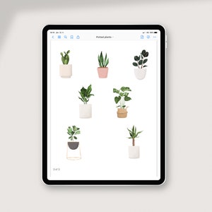 Potted Plants Digital Stickers, Plants Digital Planner, Digital ...