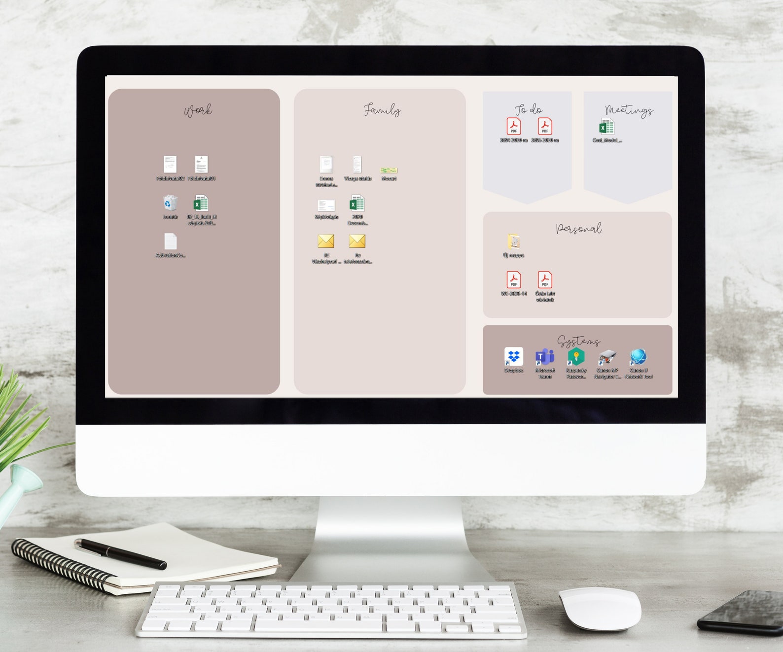 Desktop Wallpaper, Wallpaper Organizer, Desktop Organizer Wallpaper - Etsy