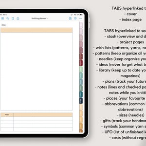 Digital Knitting Planner With Digital Knitting Stickers for Goodnotes ...