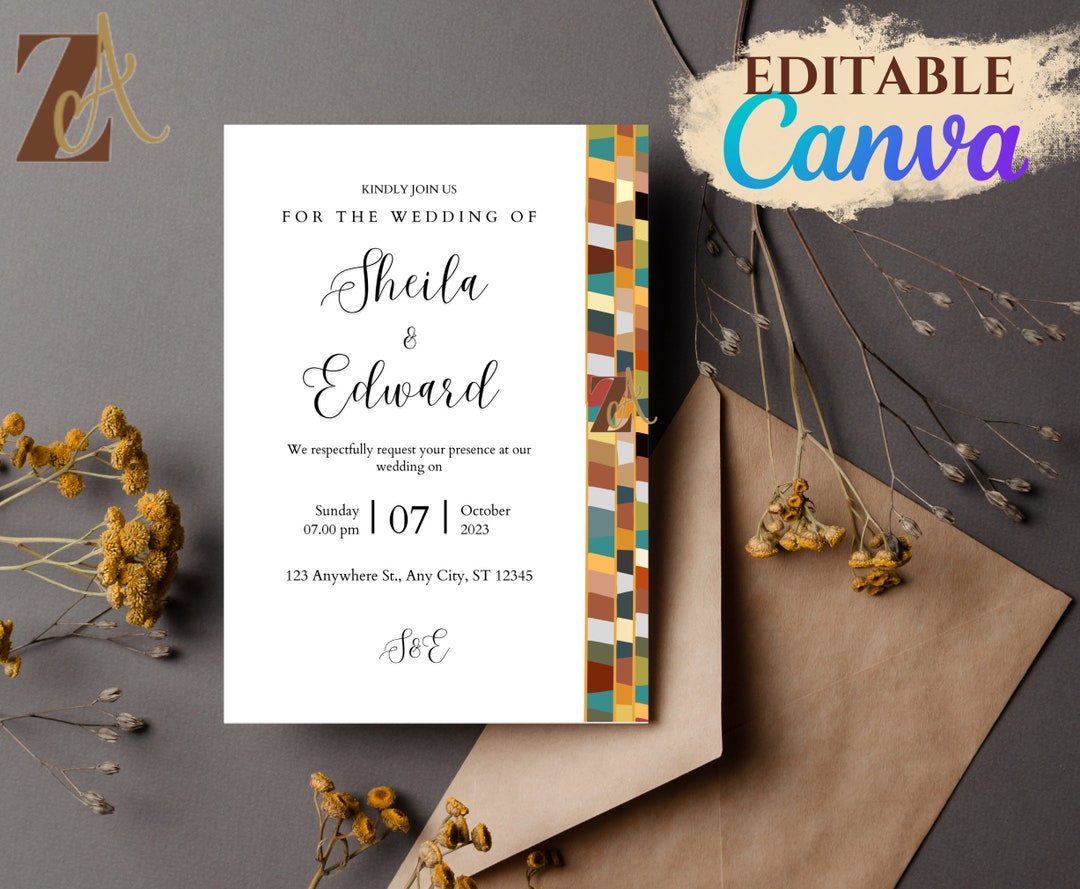 Wedding Invitation &timeline Template,order of Events, African Wedding ...