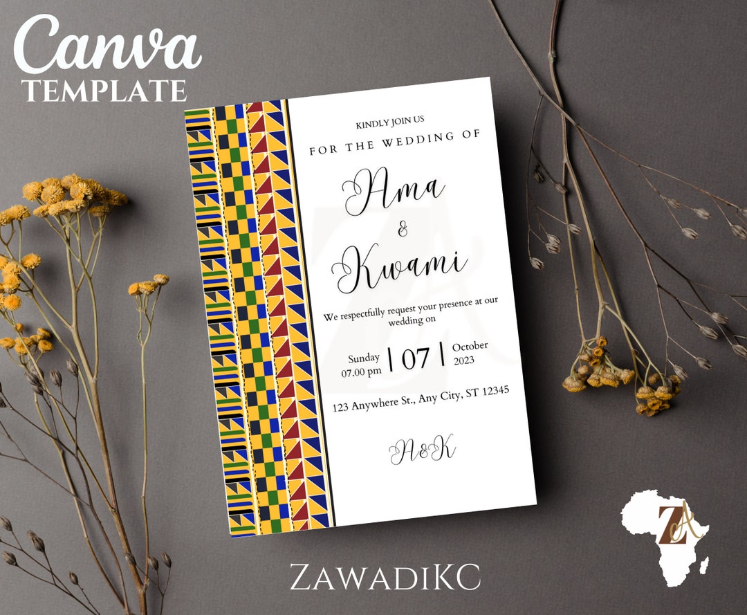 Wedding Invitation &timeline Template, Order of Events, Ghanaian ...