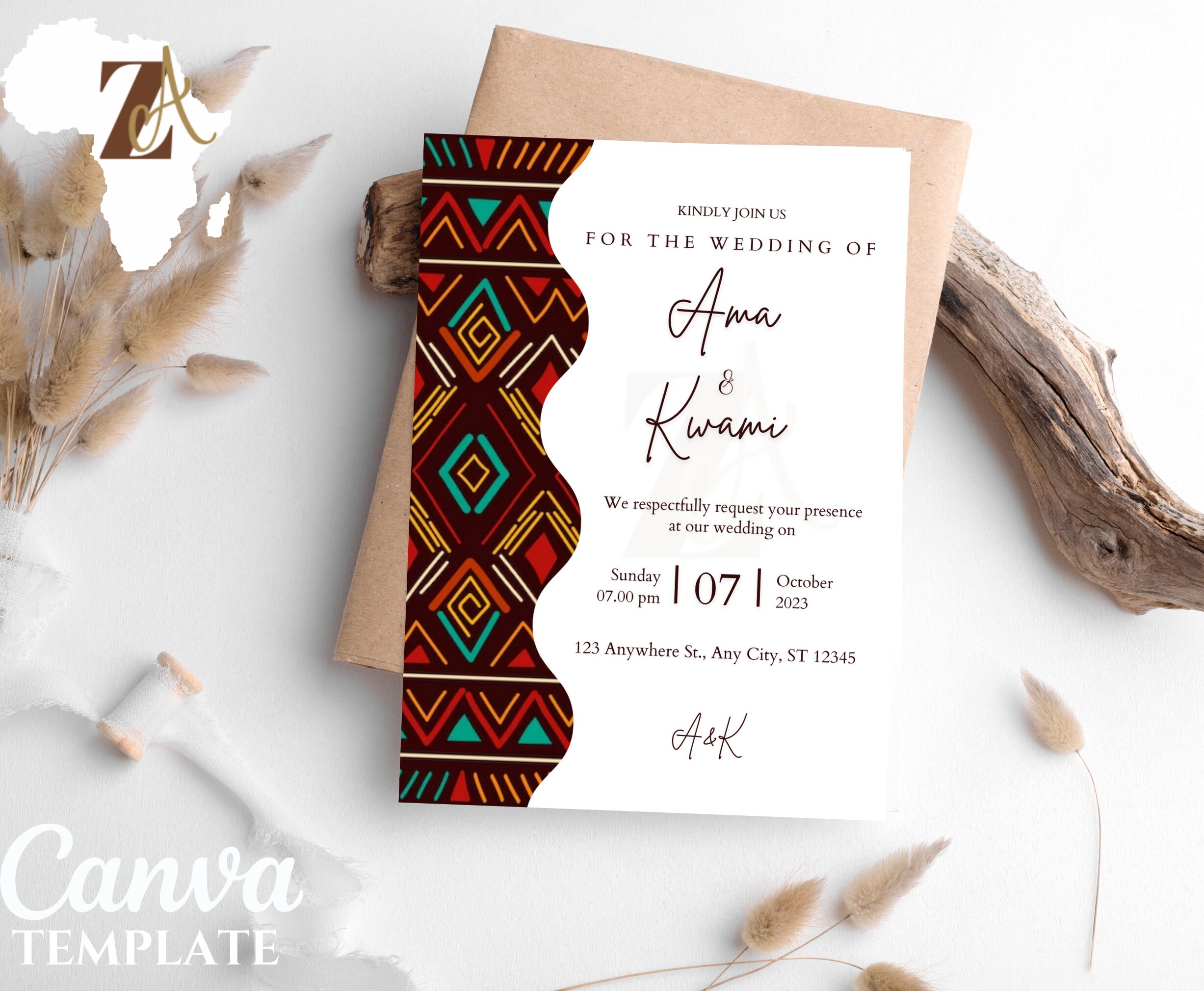 Wedding Invitation &timeline Template,order of Events, African Wedding ...