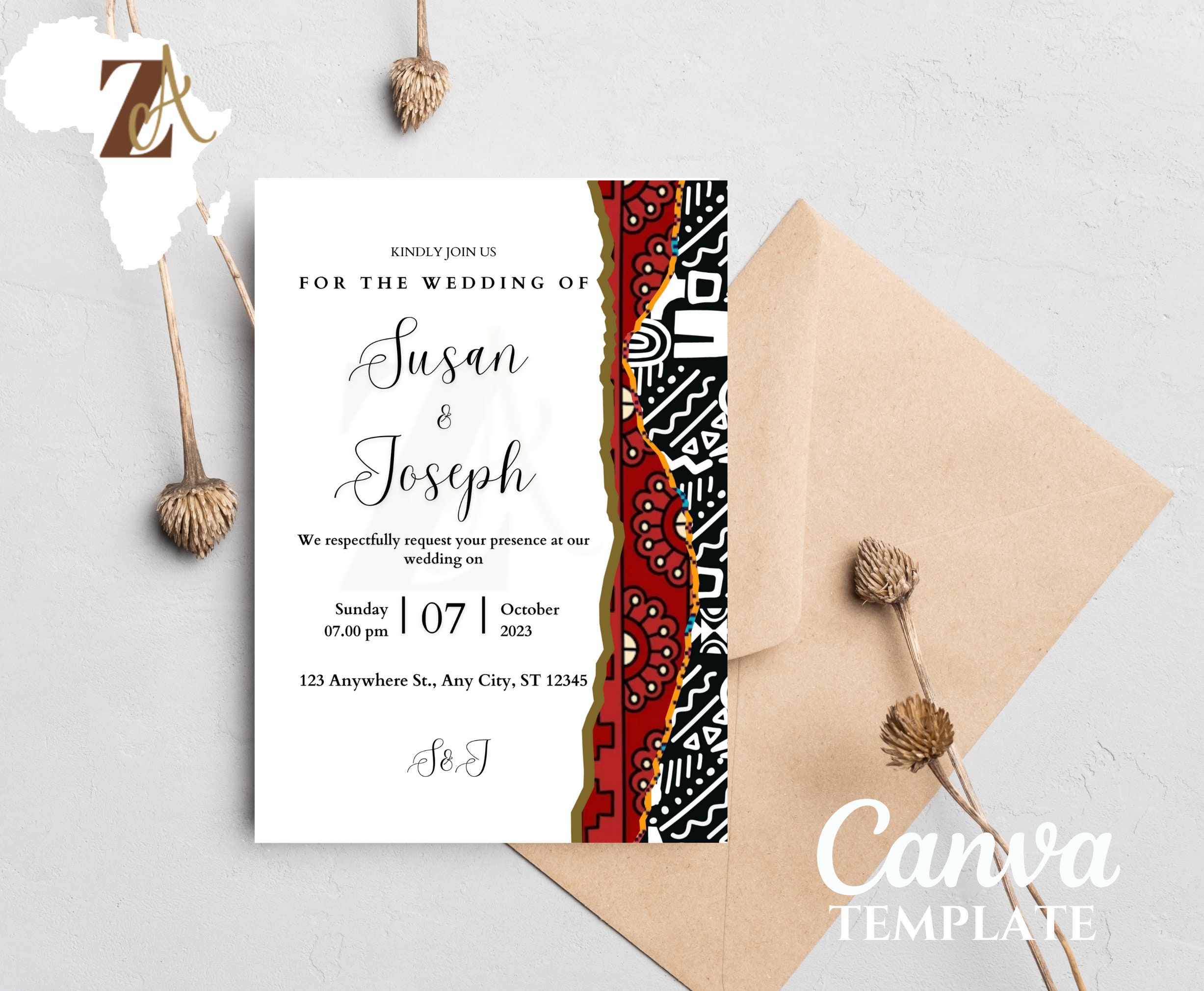 Wedding Invitation &timeline Template, Order of Events, African Wedding ...