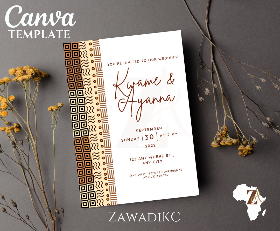 Wedding Invitation &timeline Template, Order of Events, Ghanaian ...