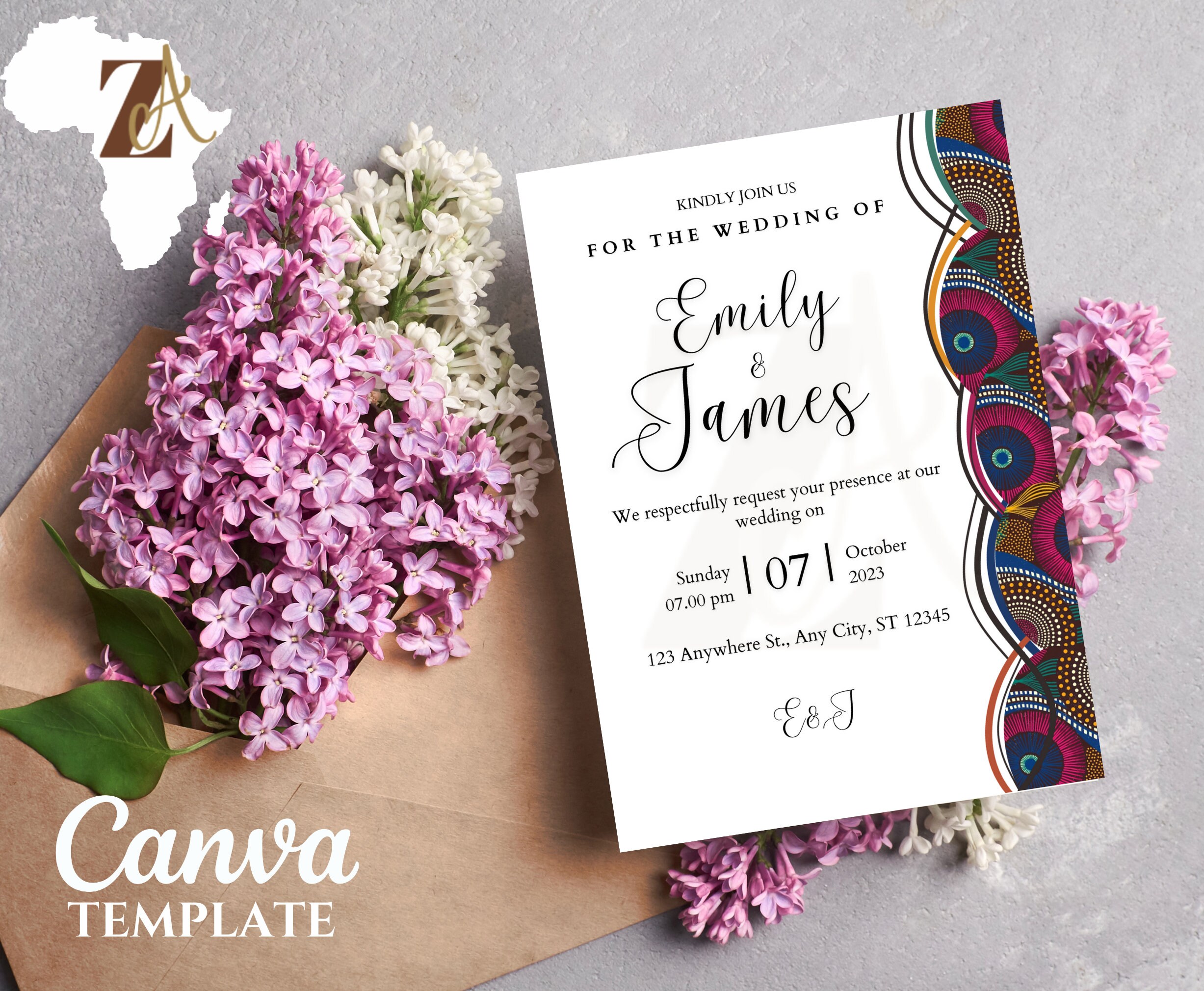 Wedding Invitation &timeline Template, Order of Events,african Wedding ...