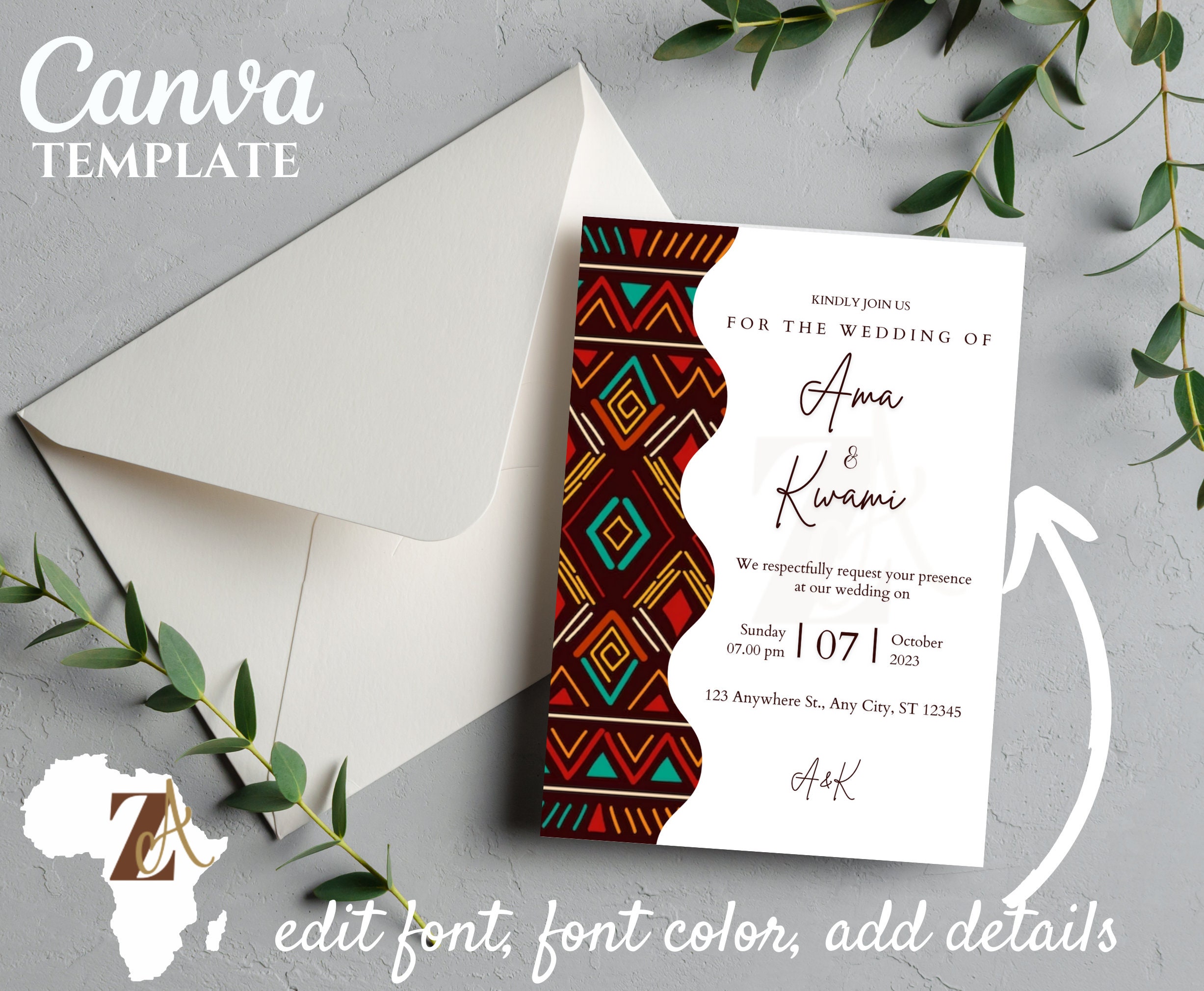 Wedding Invitation &timeline Template,order of Events, African Wedding ...