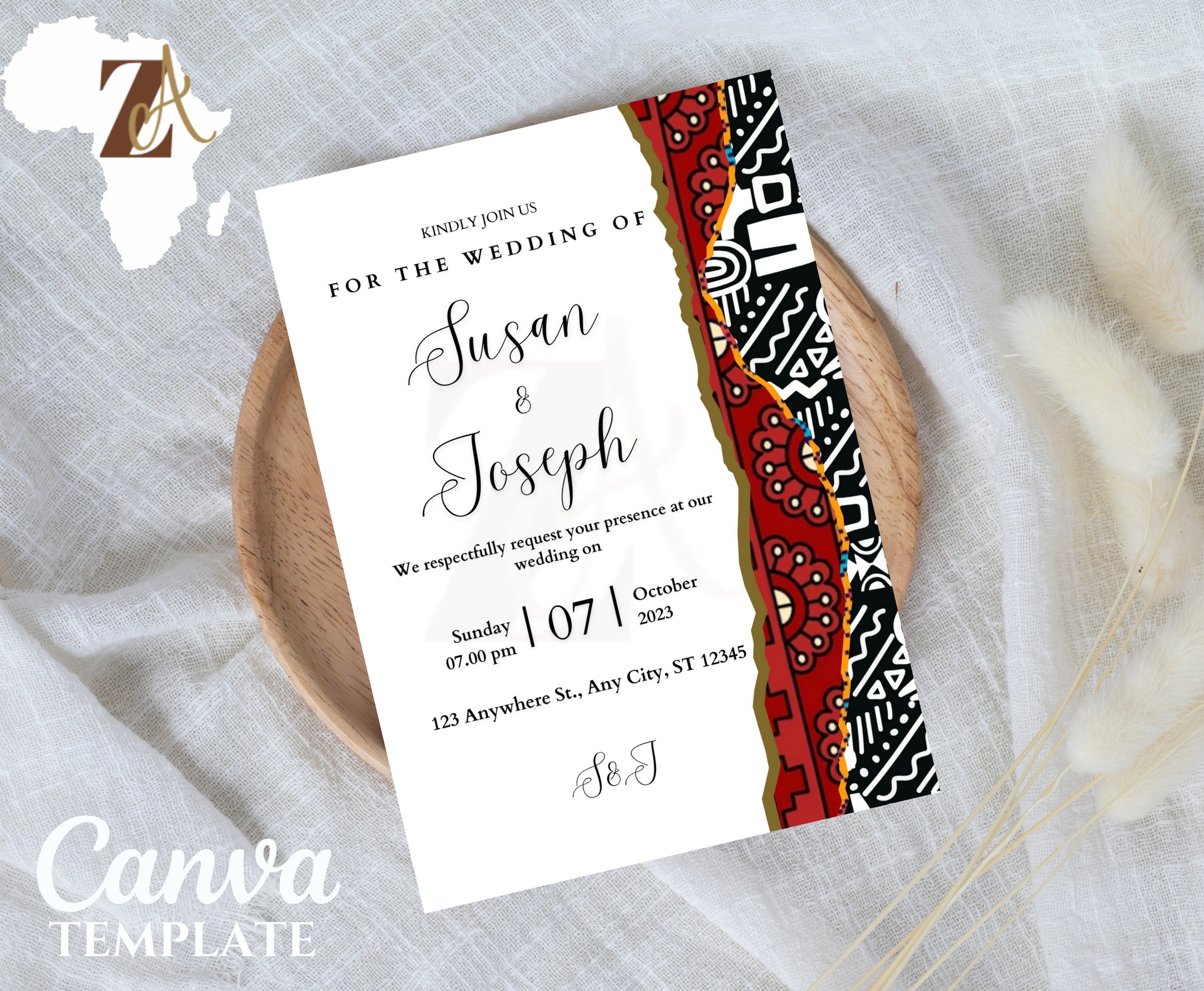 Wedding Invitation &timeline Template, Order of Events, African Wedding ...