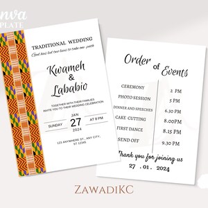 Ghanaian Invitation Template, African Party Invite, Kente Wedding ...