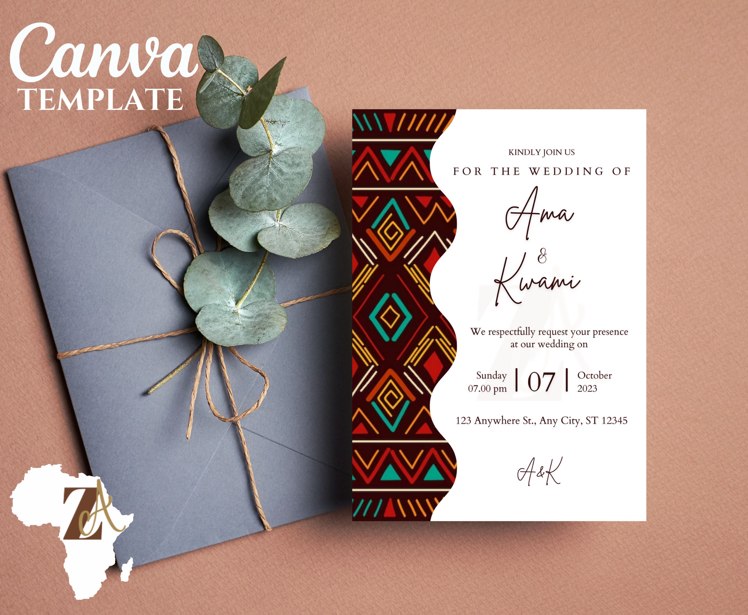 Wedding Invitation &timeline Template,order of Events, African Wedding ...