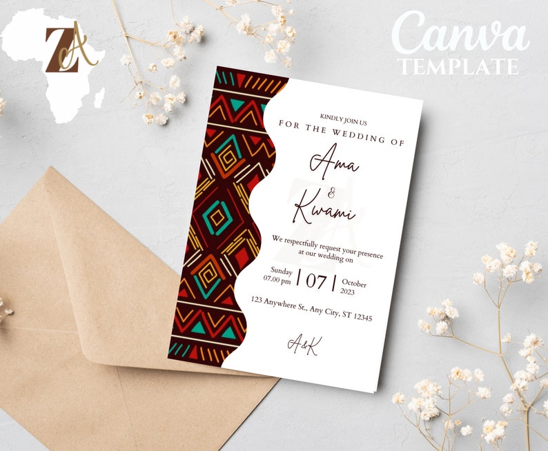 Wedding Invitation &timeline Template,order of Events, African Wedding ...